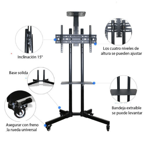 Rack Soporte De Pedestal Para Tv 32 A 65 Pulgadas Pk1500